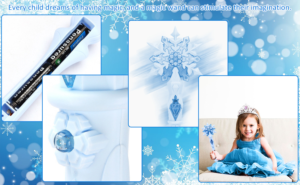Amazon.com: Toddmomy Light Up Snowflake Glow Wand Snowflake Wand ...