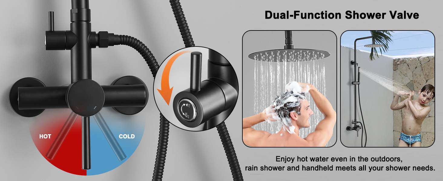 Amazon.com: RBROHANT Outdoor Shower, Wall Mount Outdoor Shower Kit, Outside Shower Faucet with ...