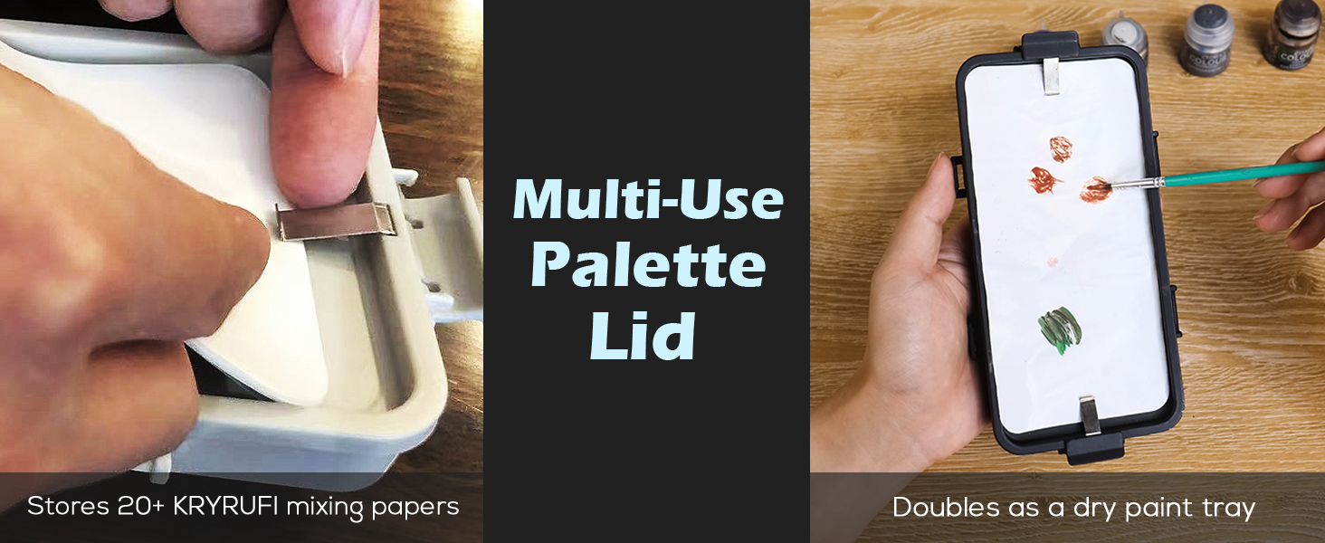 KRYDRUFI Portable All-in-One Modular Painting Station with Paint Brush Cleaner and Holders,Wet ...