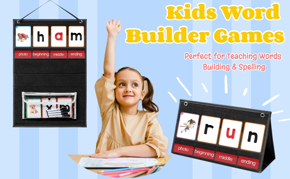 Amazon.com: ANSTROUT CVC Word Builder Desktop Pocket Chart with 107 ...