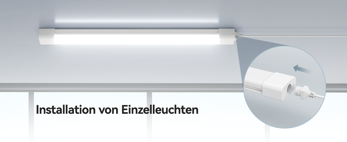 Anten LED Feuchtraumleuchte 150cm | 45W Feuchtraumlampe | Kalteweiss 6000K 4950LM Werkstattlampe ...