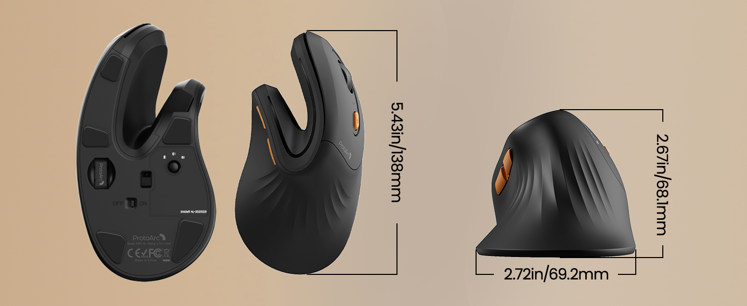 Amazon.com: ProtoArc Ergonomic Vertical Mouse, EM11 NL Bluetooth Mouse ...