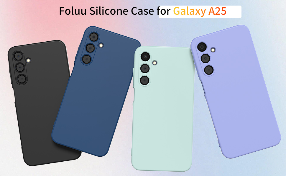 Amazon.com: Foluu Silicone Case for Samsung Galaxy A25 5G, Liquid Gel Rubber Bumper Case with ...