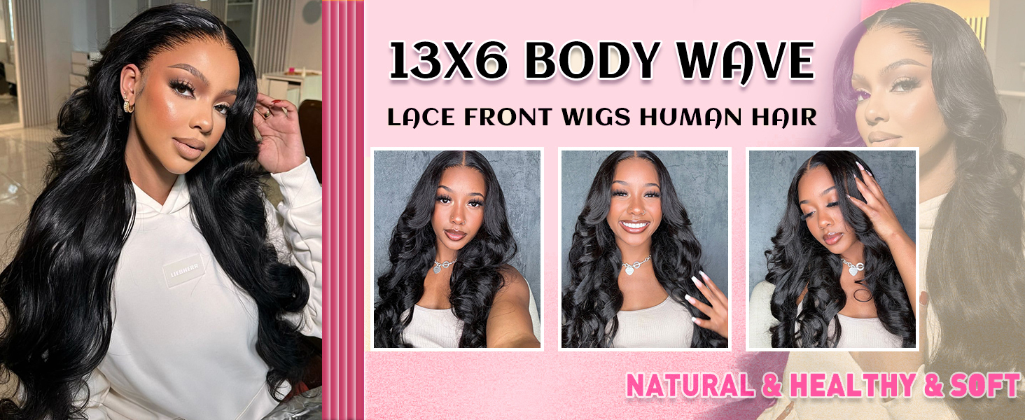 Amazon.com : Lzlefho 22 Inch 13x6 Body Wave Lace Front Wigs Human Hair Pre Plucked 250% Density ...