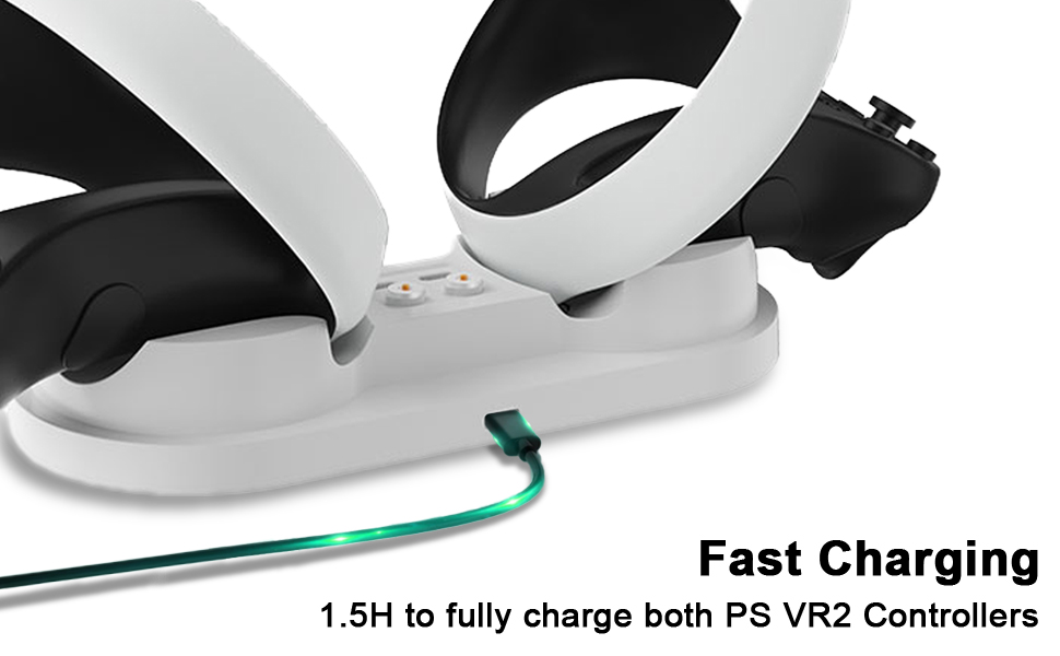 PSVR 2 Charging Station, Dual Fast Charging Dock for Playstation VR2 Sense Controller with Led ...