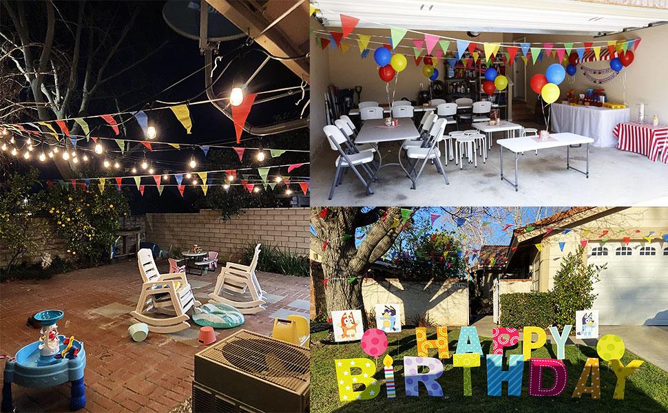 Focuses 300PCS Pennant Banner Flags, Multicolor Pennant Flags, 375Ft ...