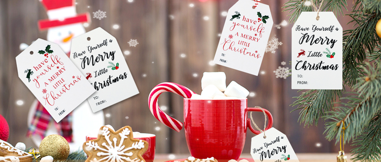 Amazon.com: joycraft Christmas Tags Stickers, 3x2 in Christmas Name ...