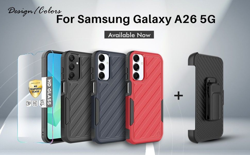 Amazon.com: HRWireless Compatible for Samsung Galaxy A26 5G Case Cover Heavy-Duty Case with ...