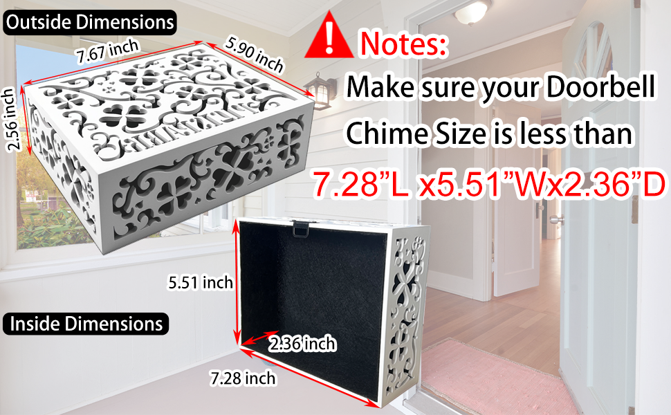 PILISPARK Universal Doorbell Chime Cover, Wooden Doorbell Cover Plate with Extra Doorbell Button ...