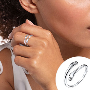 Amazon.com: ChicSilver 18K Gold Plated Ring for Women, High Polish Simple Teardrop Adjustable ...