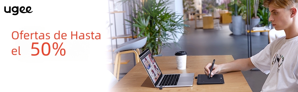 UGEE Tableta Gráfica S640, 6,3x4 Pulgadas Tableta de Dibujo Portátil Ultradelgada, 8192 Niveles ...