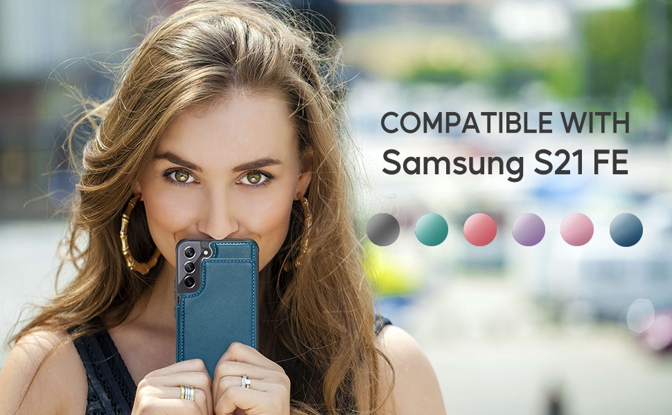 Amazon.com: Vinich for Samsung Galaxy S21 FE Wallet Case with Card Holder, RFID Blocking Credit ...