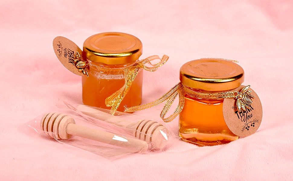 Amazon.com: Ahhute 40 Pack Mini Honey Jars with Dipper - Glass Honey Jars Party Favors & Wedding ...