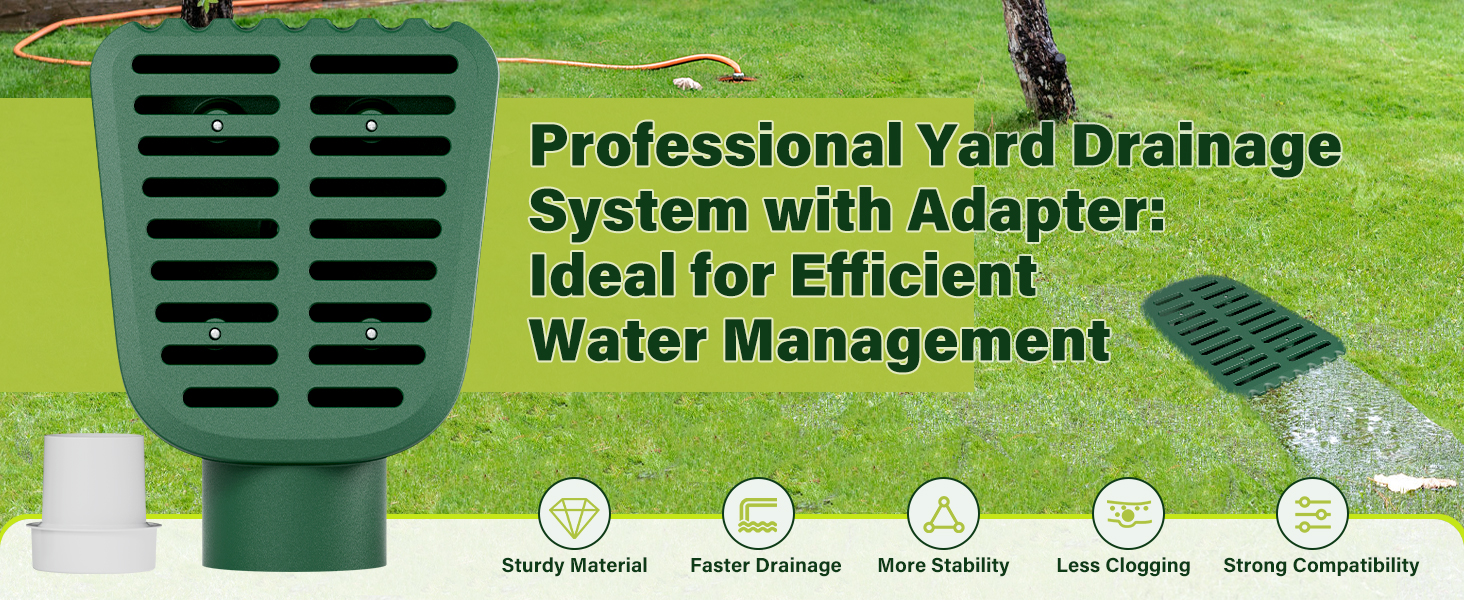 4in. Grate Yard Drain, Yard Drain Emitter for Sump Pump Discharge ...