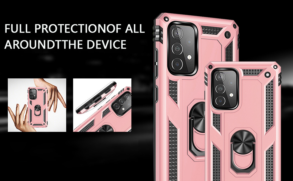 Yiakeng for Samsung A52s Phone Case with Screen Protector, Silicone Shockproof Military Grade ...