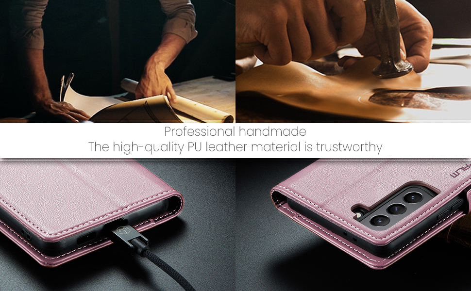 Amazon.com: FLIPALM Wallet Case for Samsung Galaxy S21 Phone Case Rose Gold | Non S21+, with ...