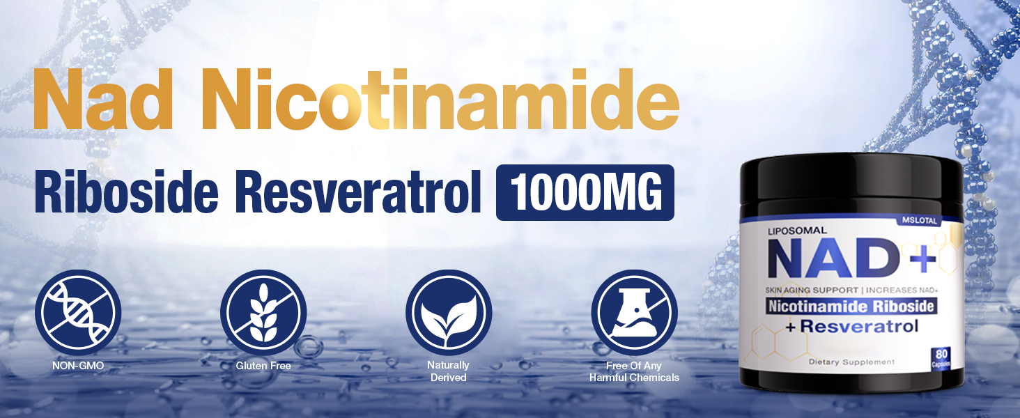 Amazon.com: NAD+ Supplement - NAD Nicotinamide Riboside Resveratrol NAD Supplement 1000mg Pure ...