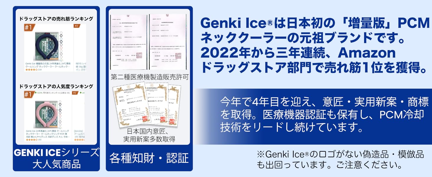 Amazon.co.jp: Genki Ice クールネックリング 2025年版 24℃PCM採用 ネッククーラー 首ひんやり 暑さ対策グッズ S～Lサイズ展開 日本発ブランド (S,祭り ...