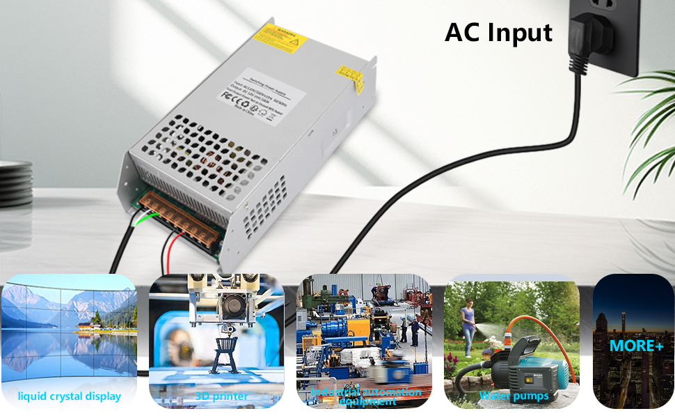 Amazon.com: NUOWEIDE DC 12V 100A 1200W Power Supply 110V AC to DC 12V Converter 100A 1200W ...