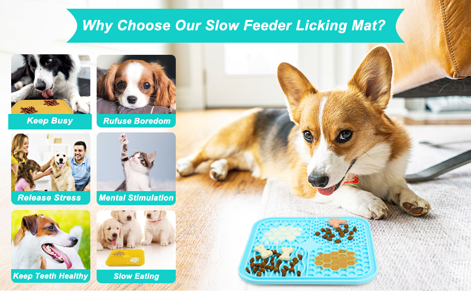 Amazon.com: Vivifying Licking Mat for Dogs and Cats, 2 Pack Lick Pad with Suction Cups for Keep ...