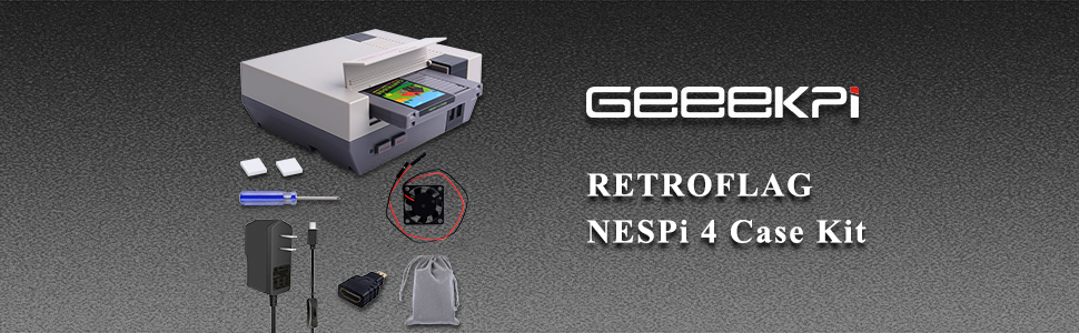 Amazon.com: GeeekPi RETROFLAG NESPi 4 Case, with SSD CASE,USB-C Power Supply,HDMI Splitter ...