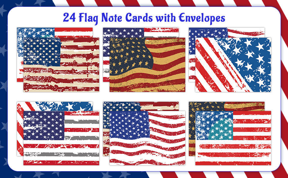 Amazon.com : Treasure Cove Patriotic Greeting Cards with Envelopes ...
