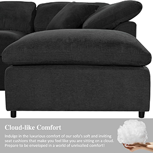 Amazon.com: 117" Modular Sectional Sofa,U Shaped Chenille Sofa Set with ...