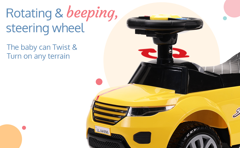 LuvLap Starlight Ride on & Car for Kids with Music & Horn Steering, Push Car for Baby with ...