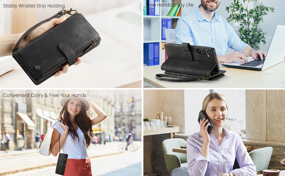 Amazon.com: Lxisxcna Samsung Galaxy S24 5G Wallet Case with Card Holder Kickstand Magnetic ...