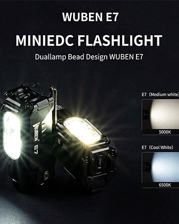 WUBEN E7 1800 Lumen Rechargeable Mini Flashlights with Magnet - Super Bright 6 Modes EDC ...