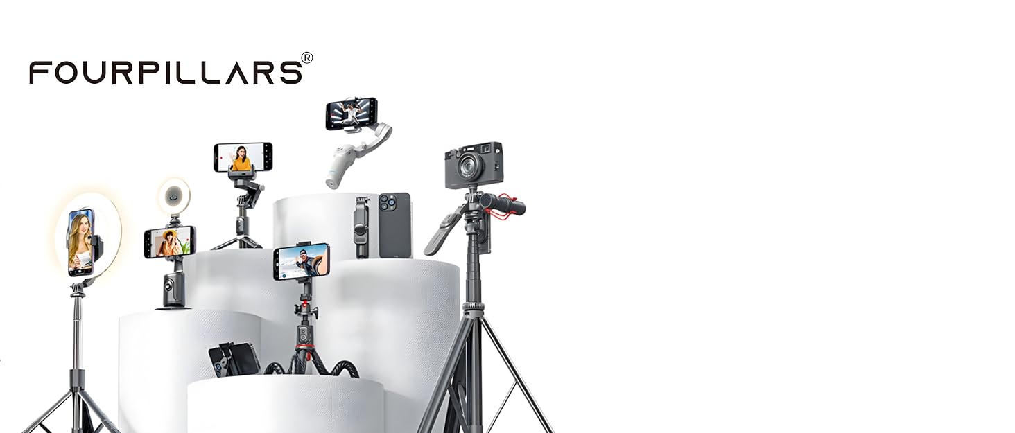 Amazon.com: FOURPILLARS 80" Extra Tall Tripod for iPhone with Remote, 360° Rotating All-in-1 ...