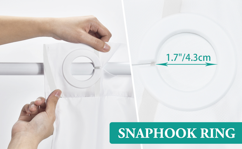 Amazon.com: LXBNI No Hook Ombre White Striped Shower Curtain with Snap in Fabric Liner Set ...