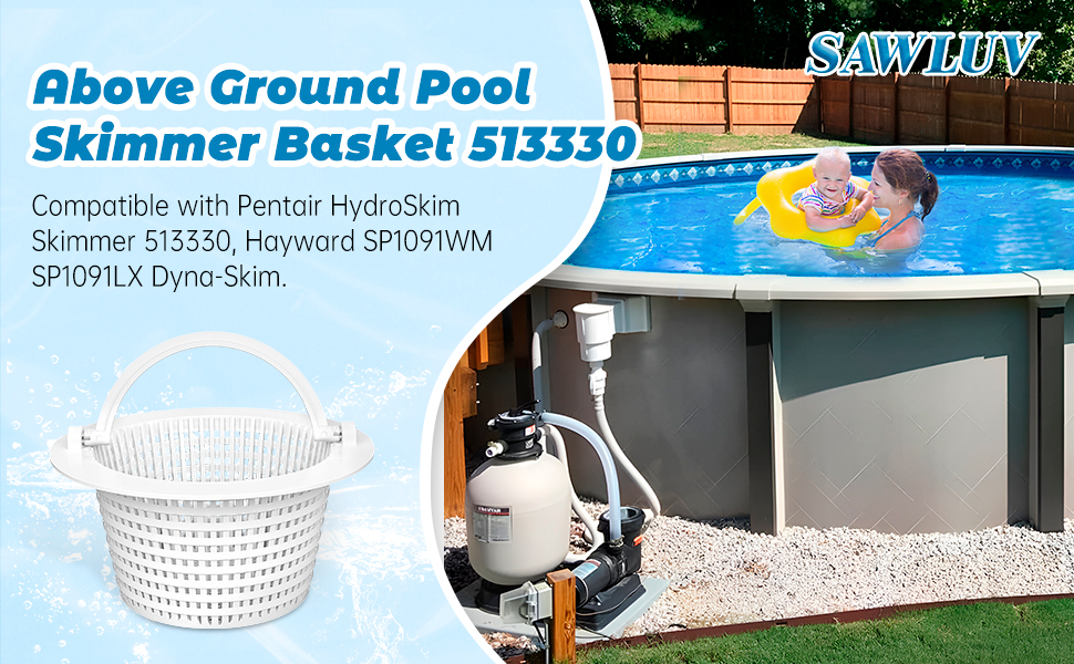 Amazon.com : sawluv 513330 Skimmer Basket for Pen tair Pool Skimmer, Pool and Spa Filter Basket ...