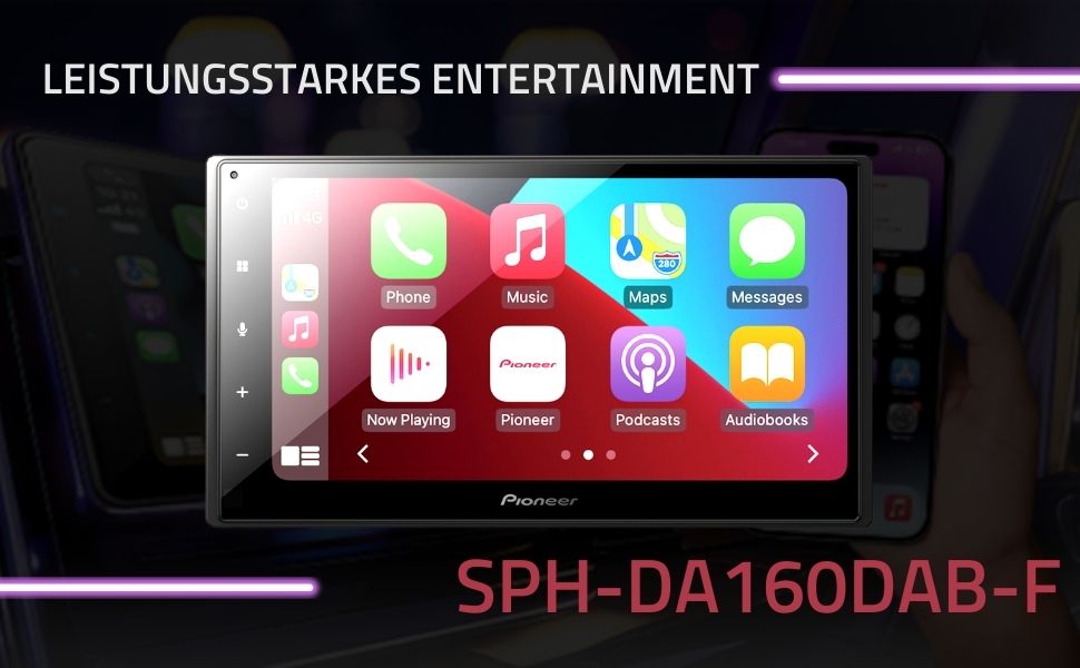Pioneer SPH-DA160DAB-F, 6,8" 2-DIN-Mediareceiver mit Apple CarPlay, Android Auto, DAB+ und ...