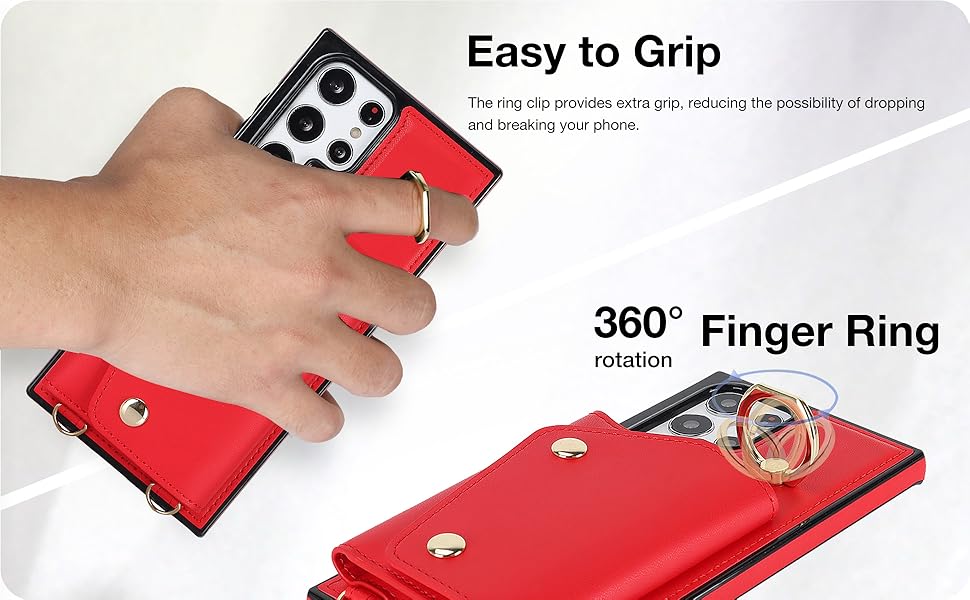 ELTEKER Phone Case Compatible with Samsung Galaxy S22 Ultra,Wallet Case with Crossbody Lanyard ...