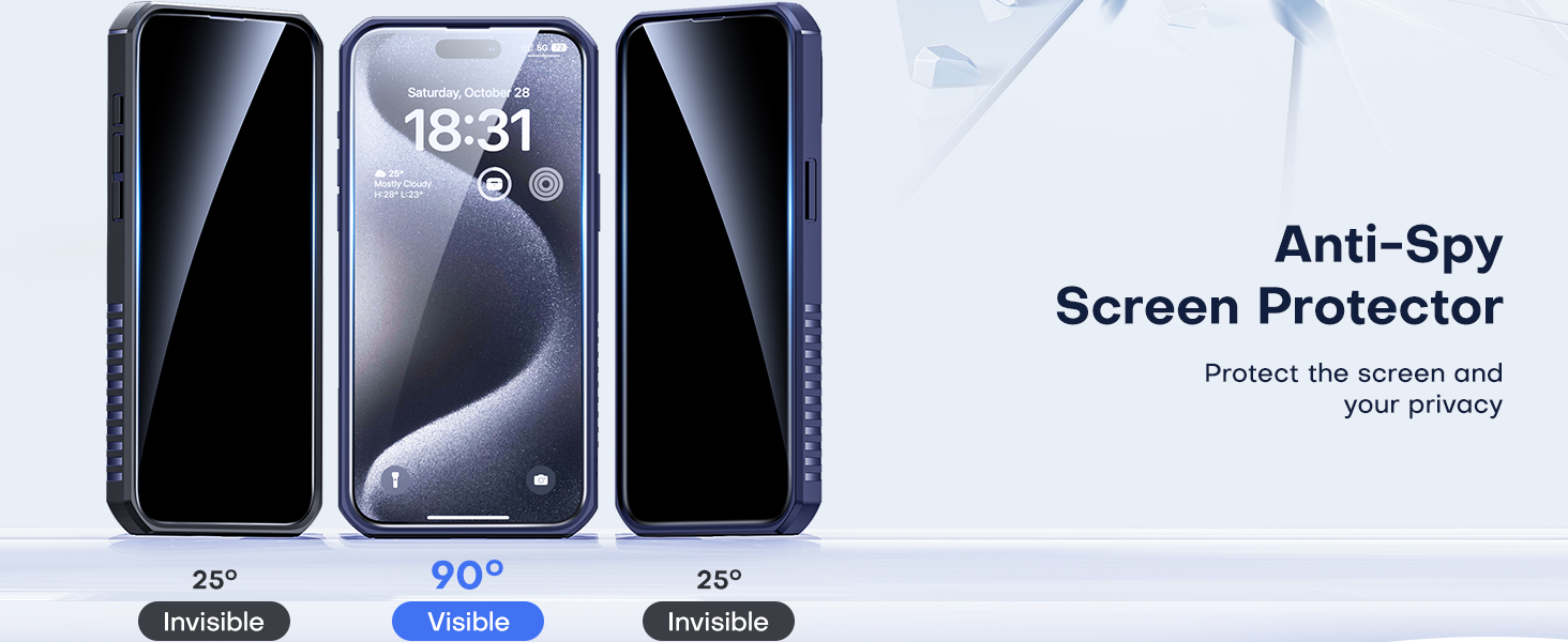 Amazon.com: MOBOSI for iPhone 15 Pro Max Case with Screen & Camera Lens Protector, Compatible ...