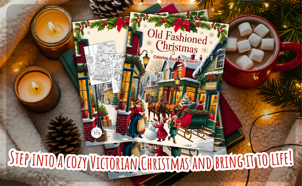 Amazon.com: Old Fashioned Christmas Coloring Book for Adults: 50 ...