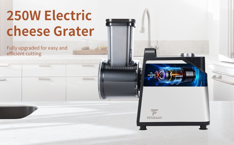 Amazon.com: Electric Cheese Grater and Vegetable Slicer, 250W, 5-in-1 Kitchen salad chopper Food ...