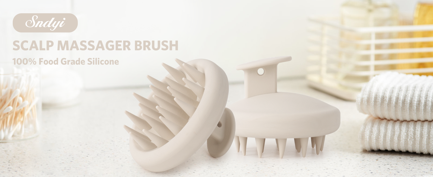 Amazon.com : Sndyi Silicone Scalp Massager Shampoo Brush, Hair Scrubber with Soft Silicone ...