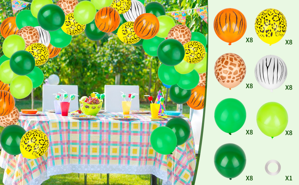 Amazon.com: 56 Pieces Safari Balloons 12 Inch Safari Animal Balloons ...