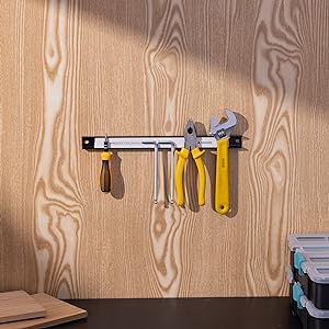 Navaris Set of 4 Magnetic Tool Holder Rack - 12 Inch Heavy Duty Garage Wall Holder Strip for ...