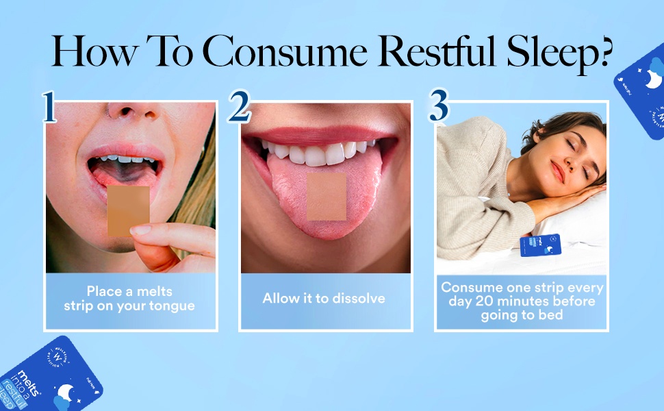 Wellbeing Nutrition Melts Restful Sleep Strips | Plant-Based Melatonin ...