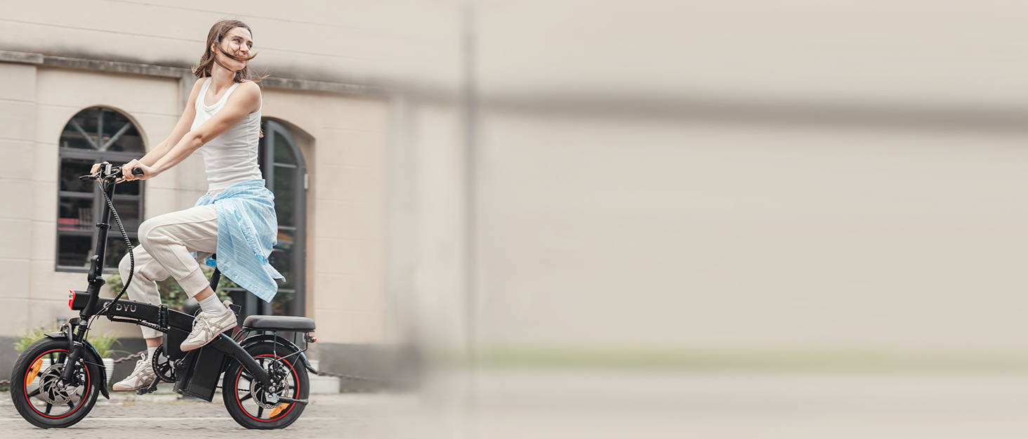 DYU A5 Electric Bike, 14" Portable Electric Bike, 48V 7.5AH Removable Battery,60KM Max Range ...