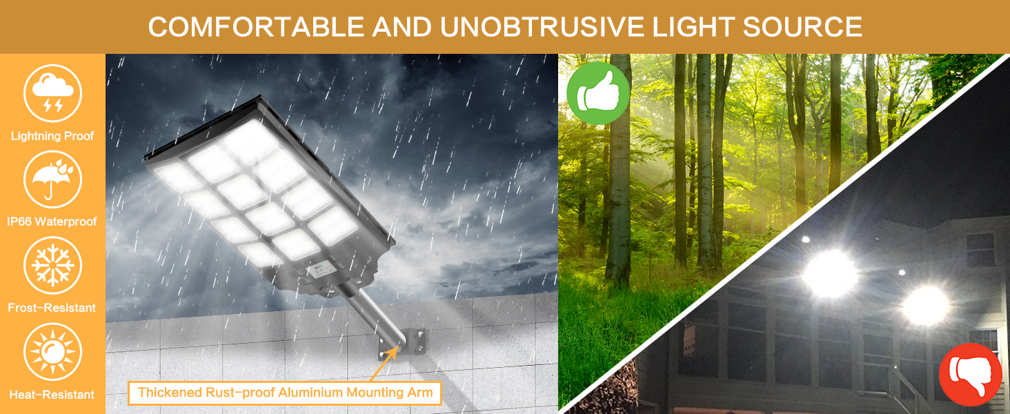 Deepn 2 Pack Solar Lights Outdoor Waterproof 3600W 300000 Lumens Dusk to Dawn LED Solar Flood ...