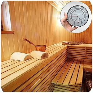 Amazon.com: Sauna Thermometers Fahrenheit & Hygrometer - Temperature Measure Gauge, Indoor Dial ...