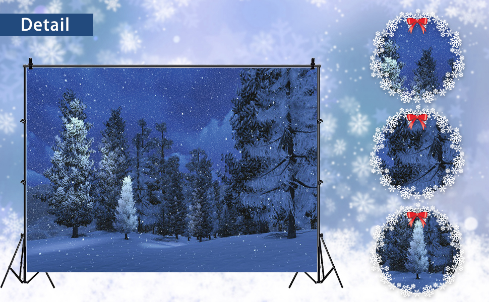 Amazon.com : Baocicco 20x12ft Winter Snowy Night Backdrop Winter Scene ...