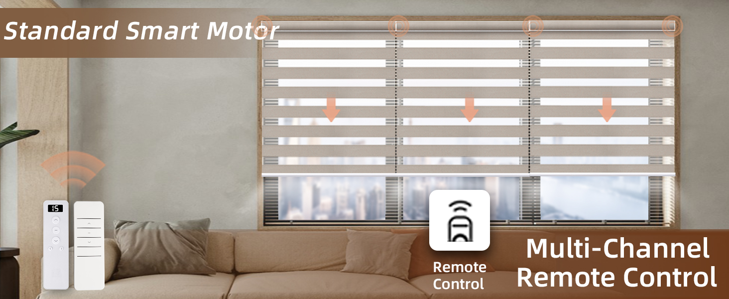 Amazon.com: Motorized Zebra Blinds with Remote: Canisteo Automatic Shades for Indoor Windows ...