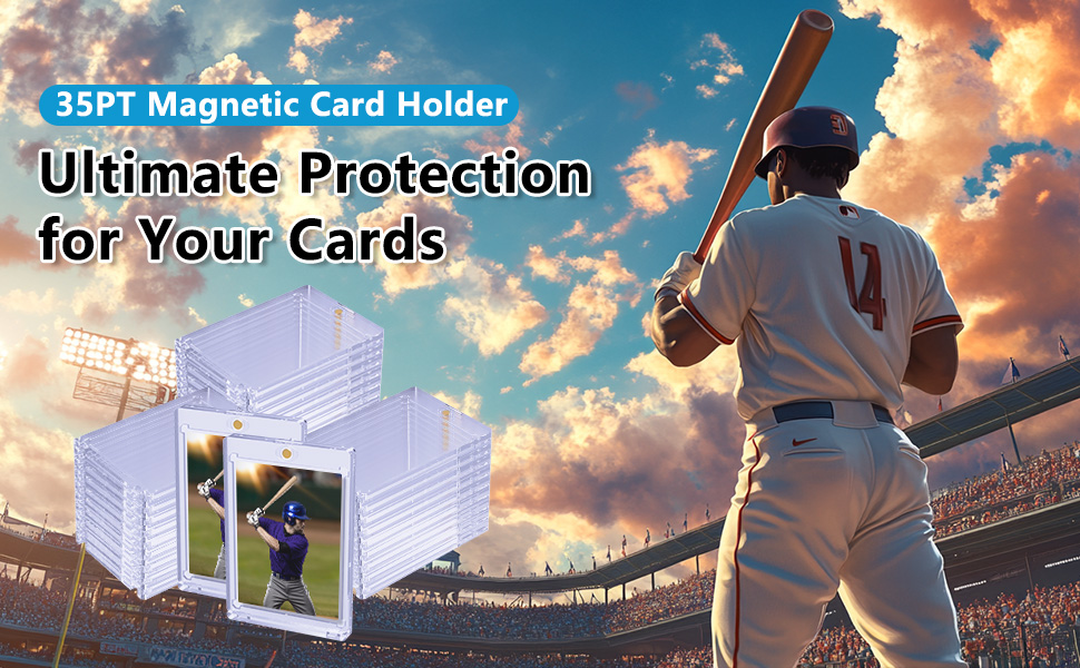Amazon.com: 20ct Magnetic Card Holder, 35pt One Card Touch Holder for Trading Cards,Baseball ...