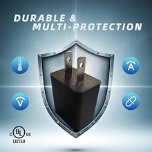 Amazon.com: SinitoAula 5V1A Power Adapter Plug for Wall Outlet (UL Certified, Black, 1pcs), 5W ...