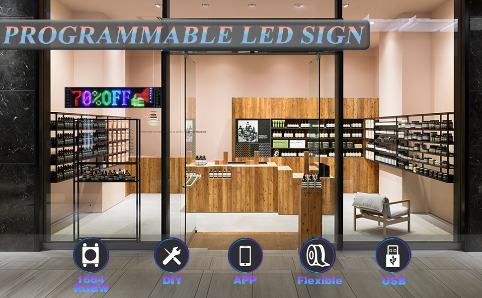 Amazon.com : SAOJAY Scrolling LED Sign for Car, Flexible USB 5V LED Car ...